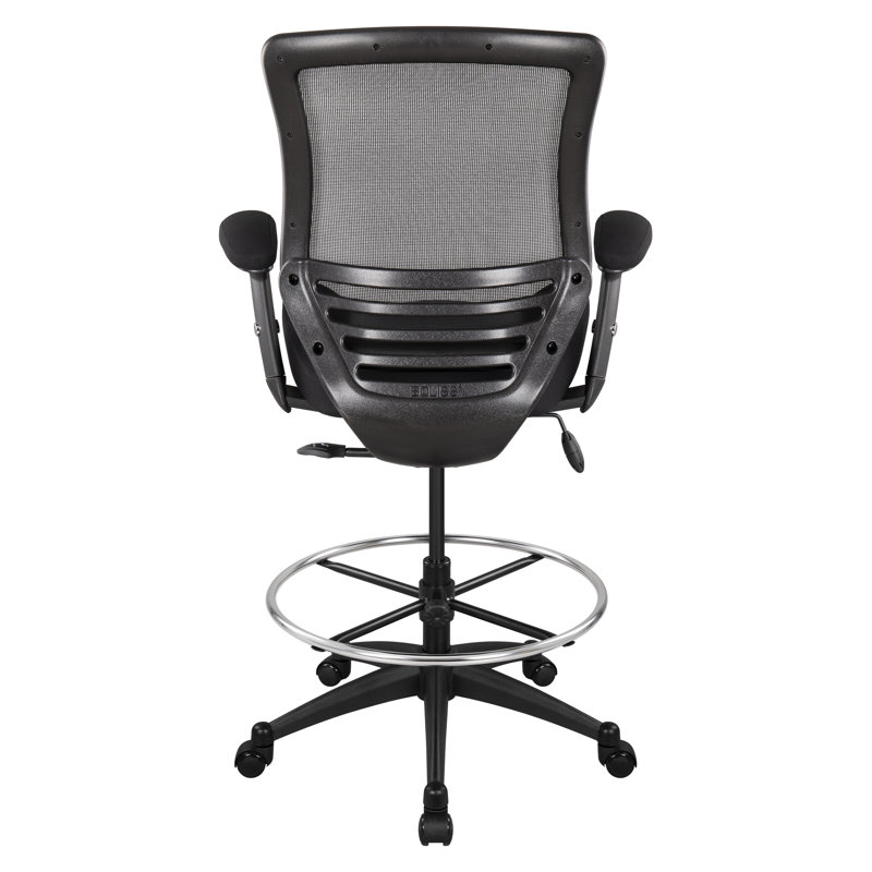 Kanisa Mesh Ergonomic Drafting Tall Office Chair for Standing Desk 400lbs Inbox Zero Upholstery Color Black Frame Color Black